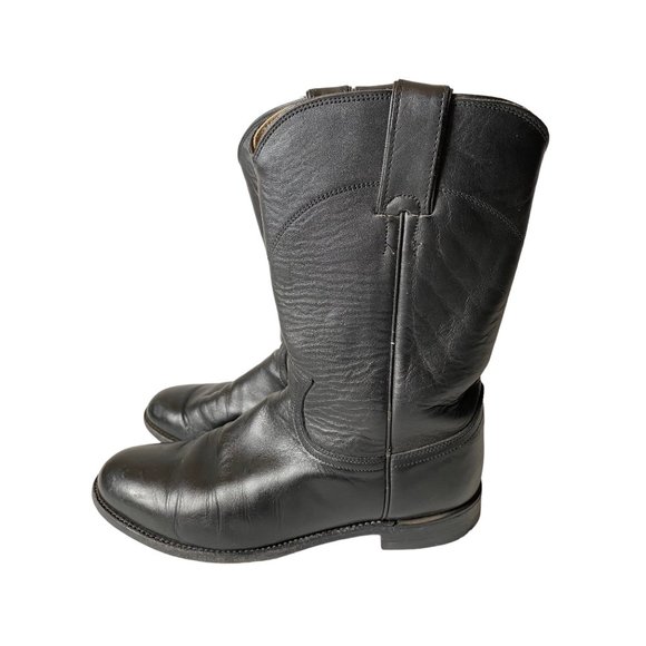 Justin Boots | Shoes | Justin Roper Black Leather Cowboy Boots L373 ...